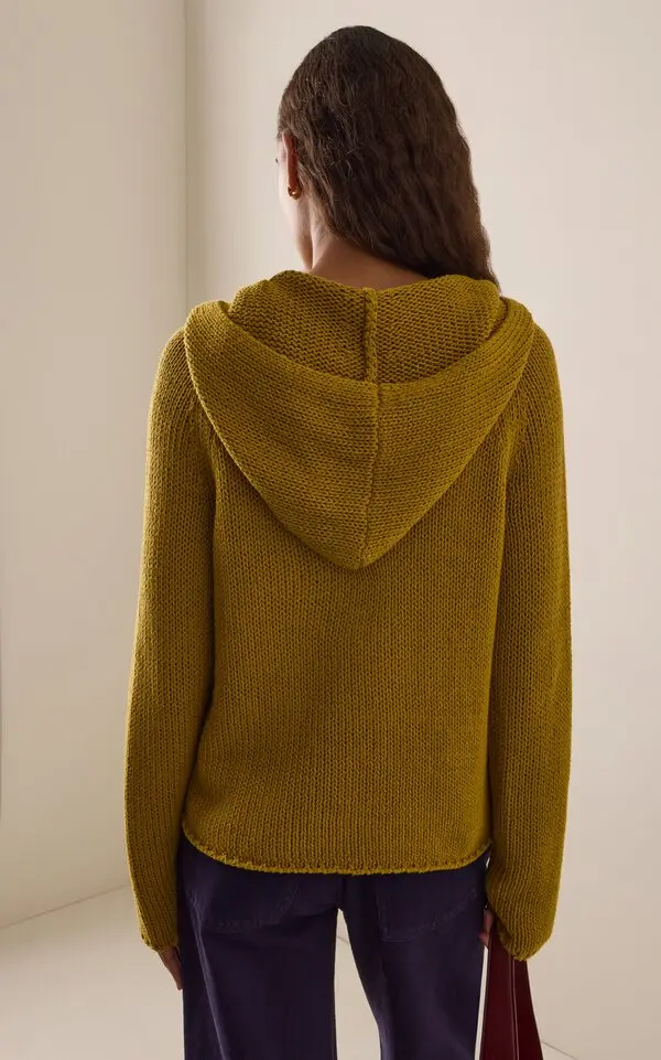 Still Here Bear Zip-up Cotton Sweater
