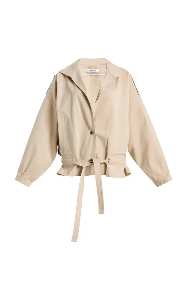 RE/DONE Debbie Belted Cotton-blend Jacket