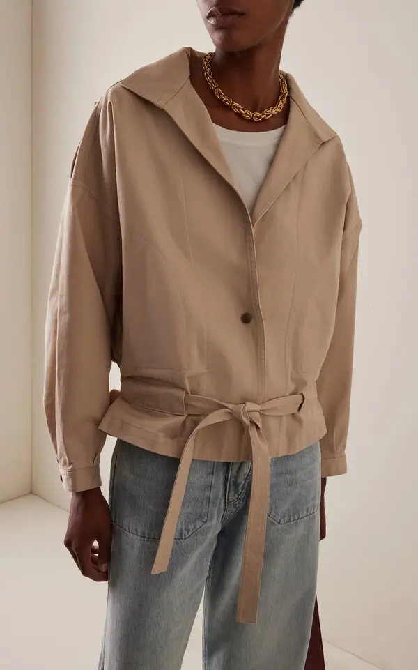 RE/DONE Debbie Belted Cotton-blend Jacket