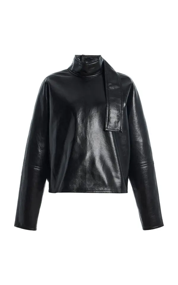 AGOLDE Kembra Leather Top - Black
