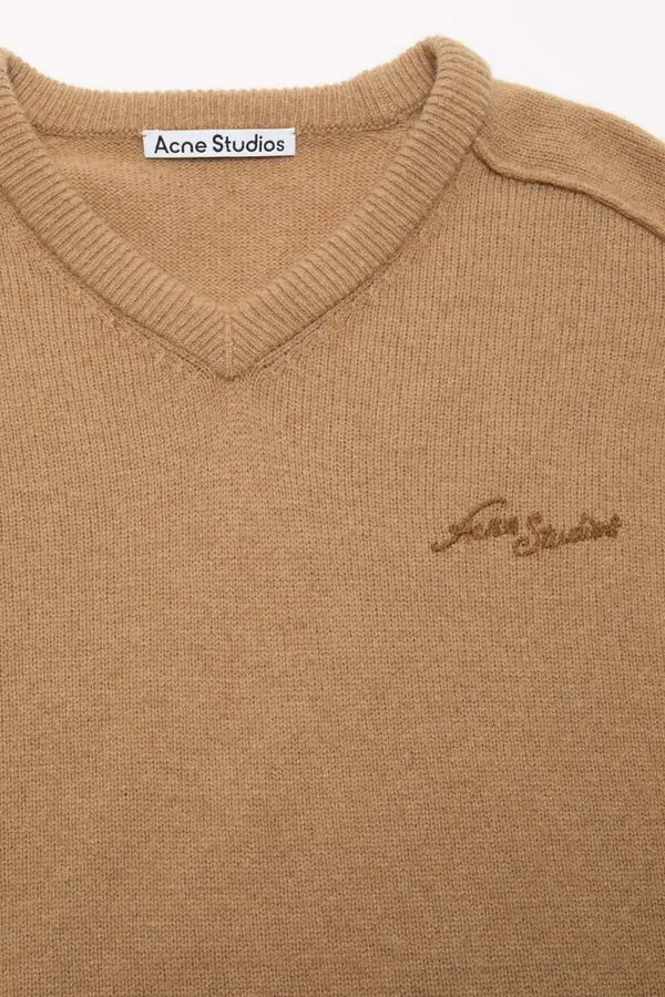 Acne Studios Camel Hair V-neck Sweater