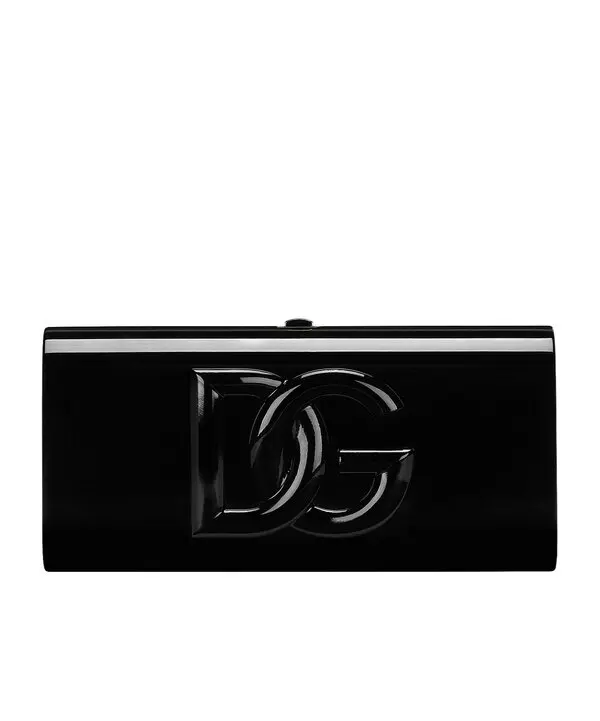 Dolce & Gabbana Dolce Gabbana Logo Embossed Box Clutch Bag - Black