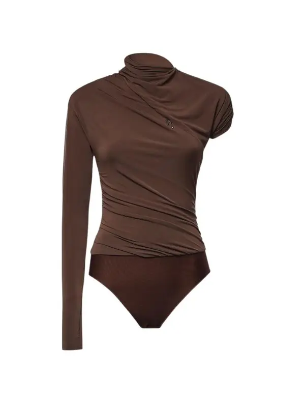Pinko Asymmetric Draped Bodysuit Top
