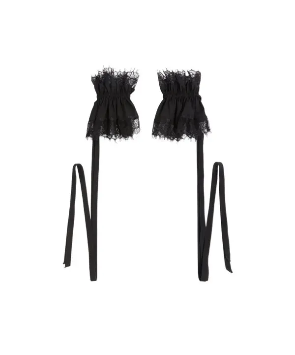 ANN DEMEULEMEESTER Birte Lace-ruffle Cuffs - Black