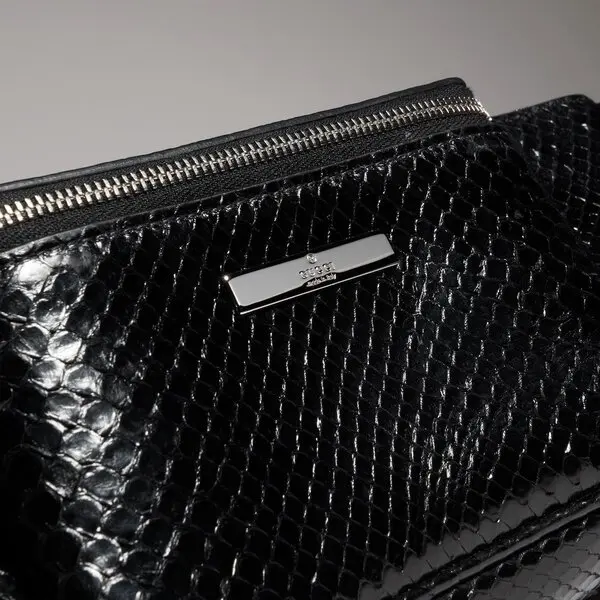Gucci Flatpack Python Small Belt Bag - Black