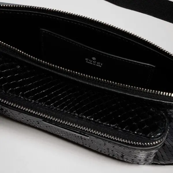 Gucci Flatpack Python Small Belt Bag - Black