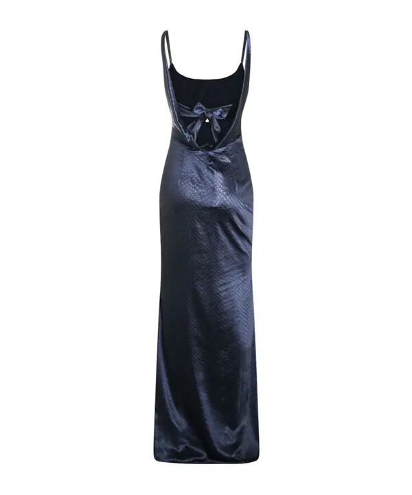 Elisabetta Franchi Bow-back Satin Maxi Dress