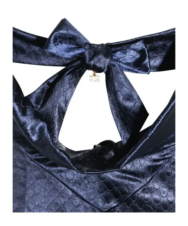 Elisabetta Franchi Bow-back Satin Maxi Dress