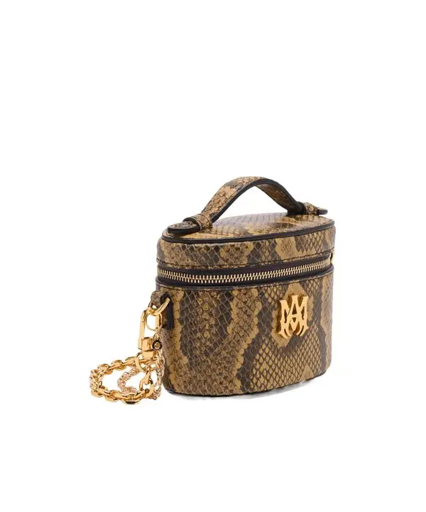 Amiri Nano Snake-effect Logo-plaque Vanity Mini Bag