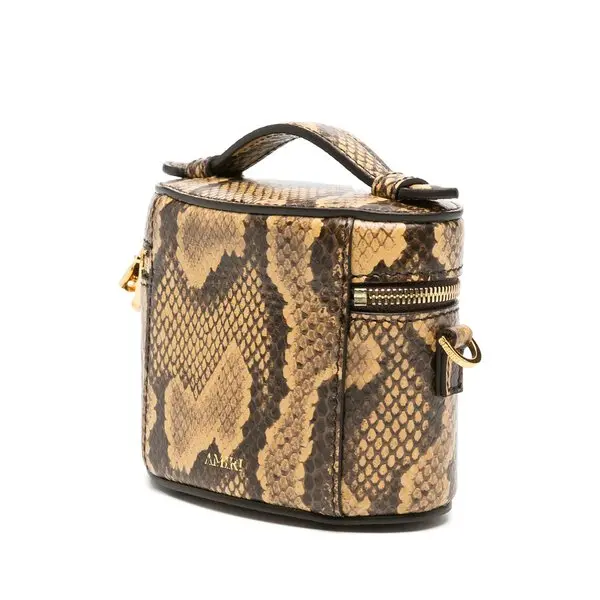 Amiri Nano Snake-effect Logo-plaque Vanity Mini Bag