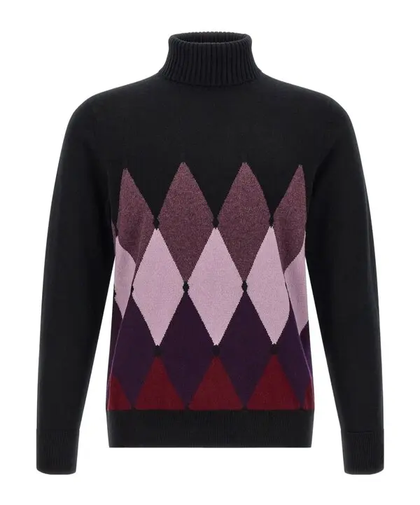 BALLANTYNE Diamond Intarsia Turtleneck Sweater