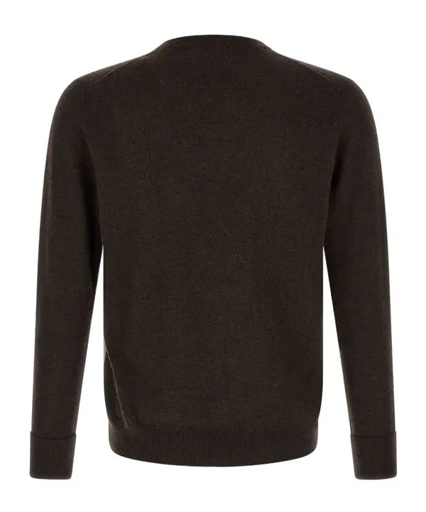 BALLANTYNE Diamond Intarsia V-neck Sweater