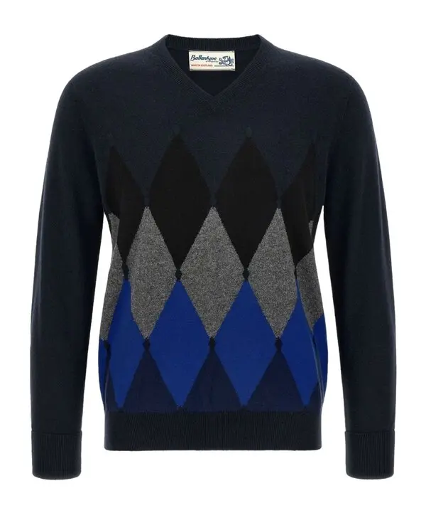 BALLANTYNE Diamond Intarsia Knitted Sweater