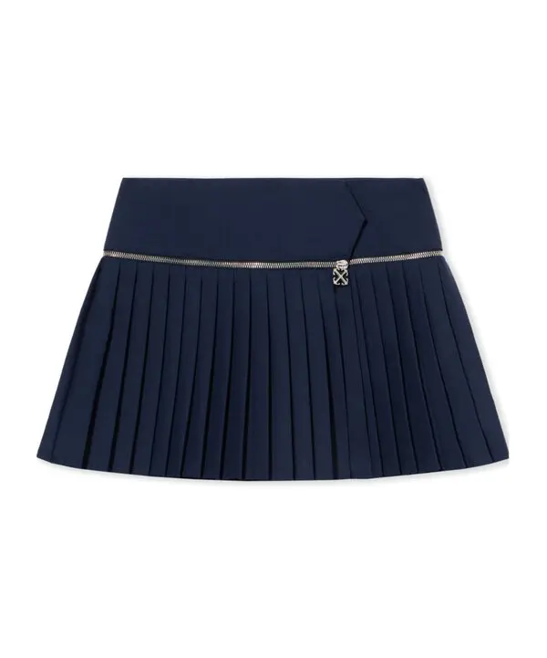 Off-White Zip Pleated Skirt