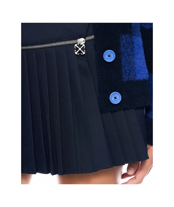 Off-White Zip Pleated Skirt
