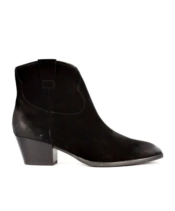 Ash Fame Texan Ankle Boots - Black