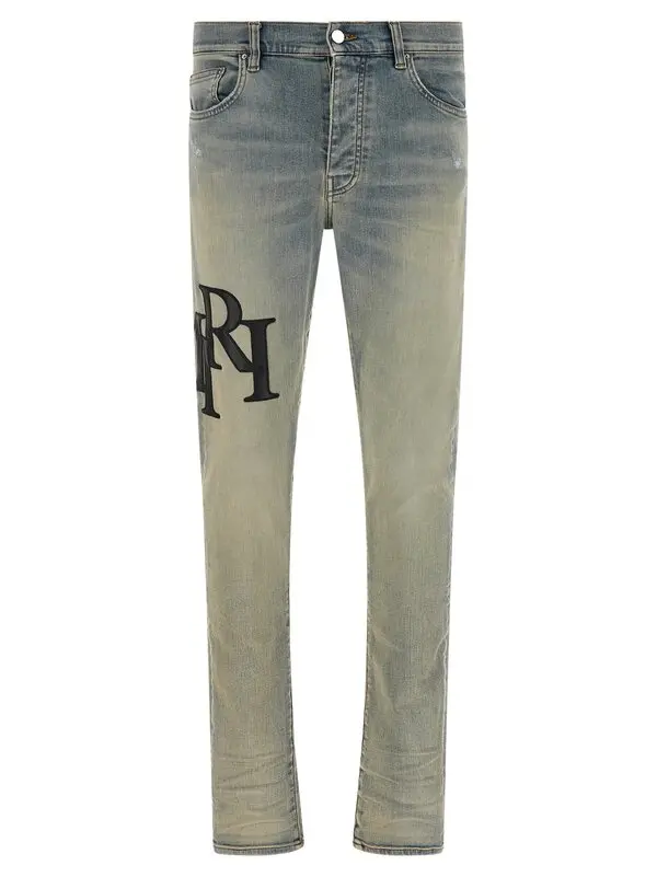 Amiri Staggered Logo' Jeans - Blue