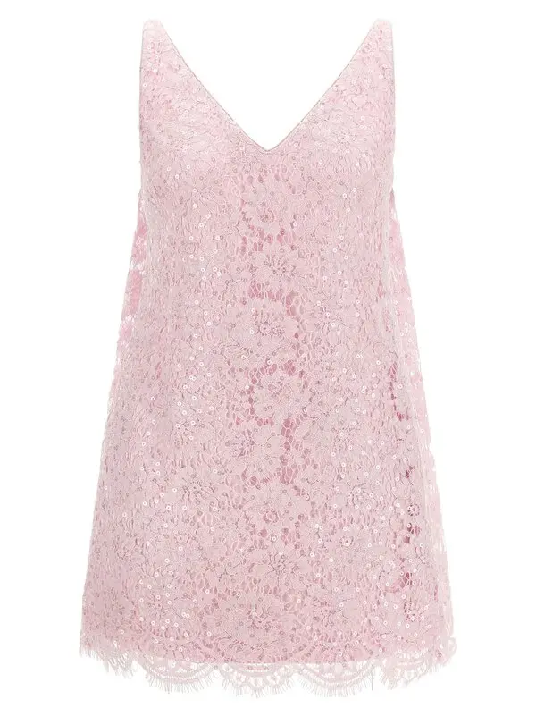 SELF-PORTRAIT Sequin Lace Dress - Pink