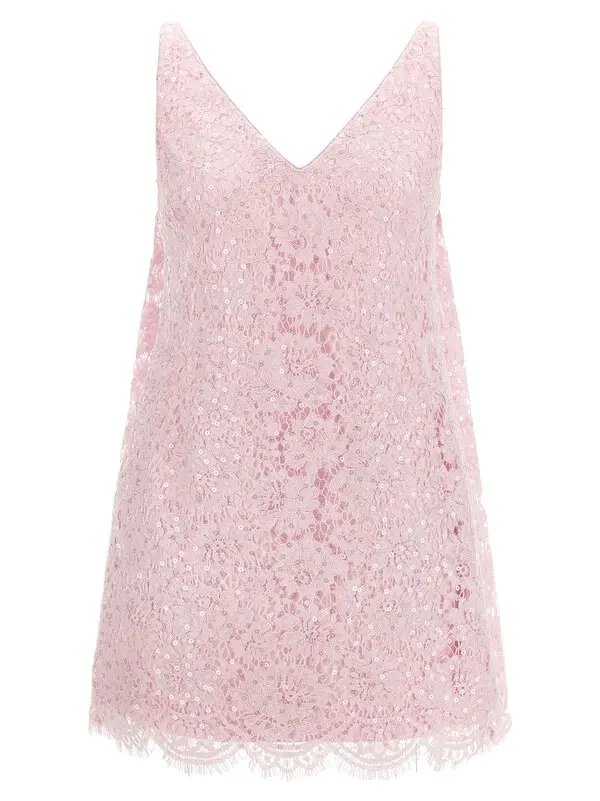 SELF-PORTRAIT Sequin Lace Dress - Pink