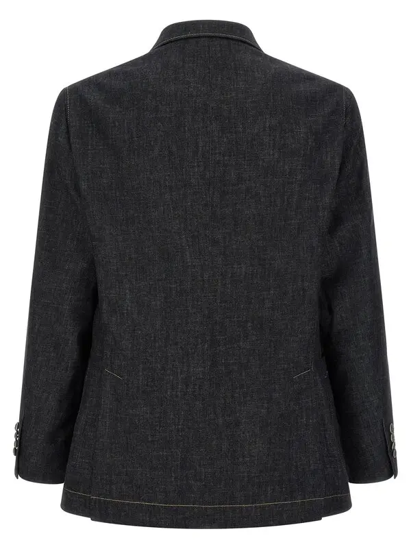 Brunello Cucinelli Double-breasted Denim Blazer