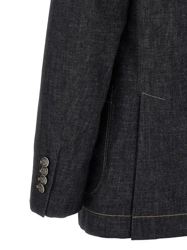 Brunello Cucinelli Double-breasted Denim Blazer