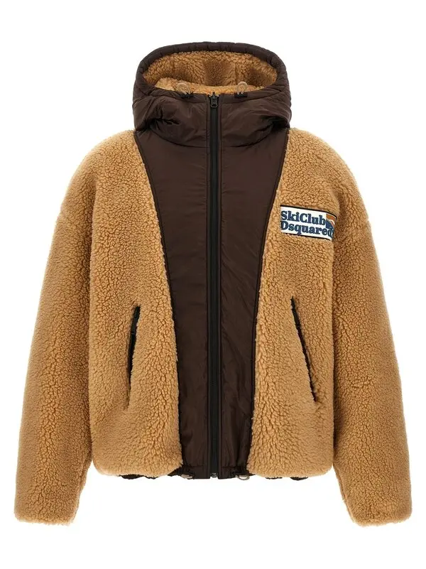 Dsquared2 Teddy Reversible Jacket With Logo Patch