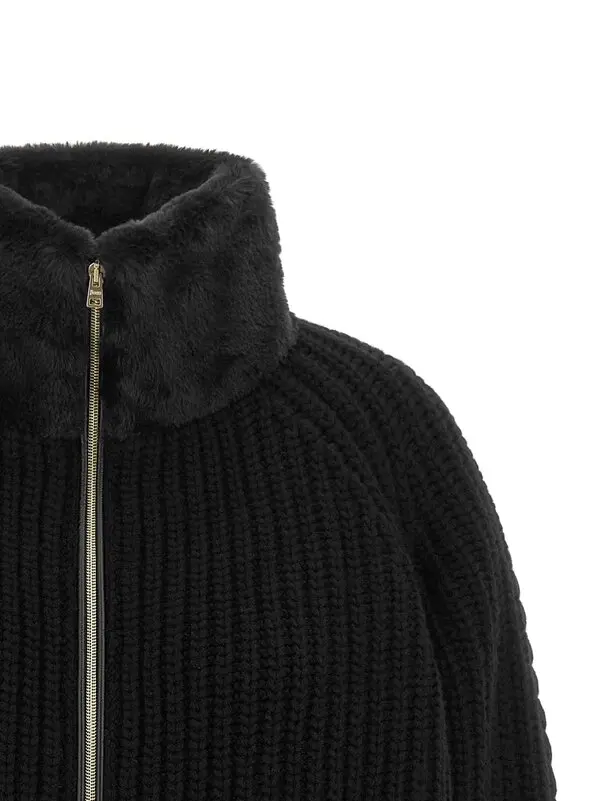 Herno Cardigan With Fur Insert