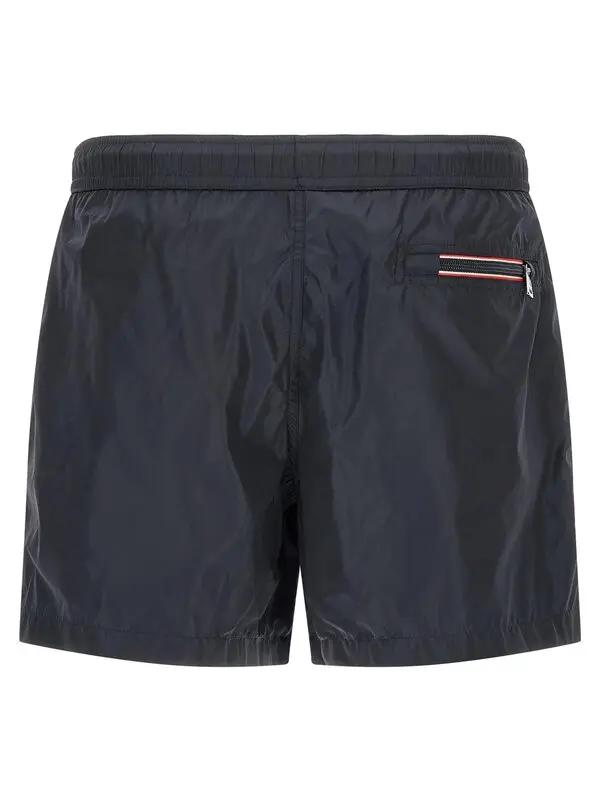 Moncler Logo Patch Swim Shorts - Blue