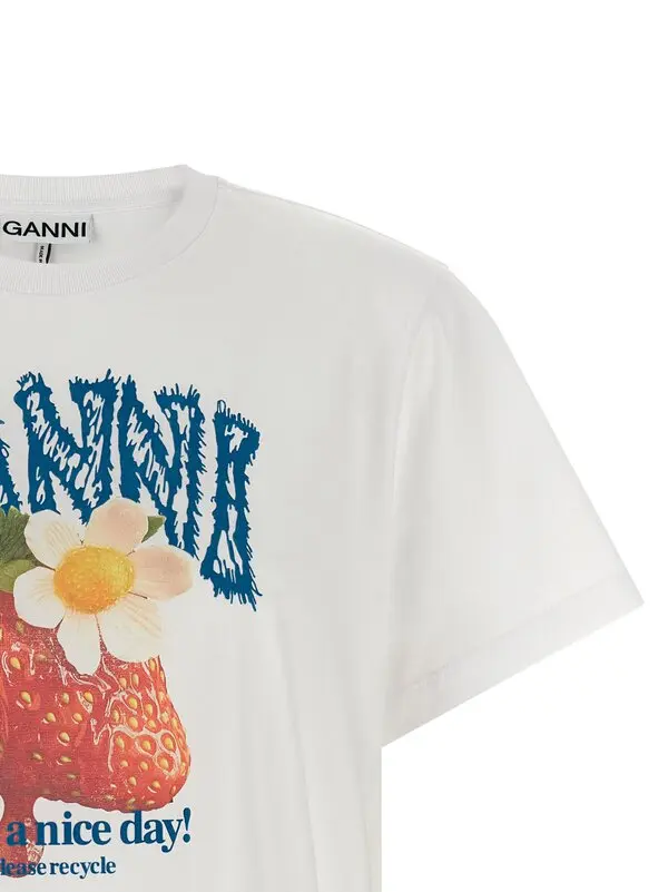 GANNI Strawberry' T-shirt - White