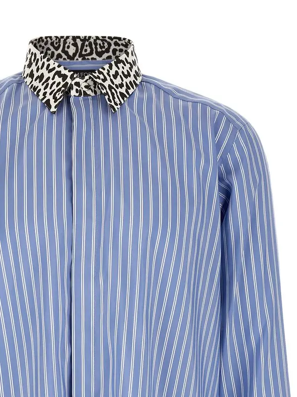 TOM FORD Animal Print Collar Shirt