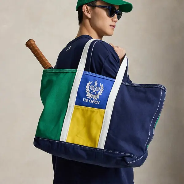Ralph Lauren Us Open Crest Canvas Tote - Navy Multi