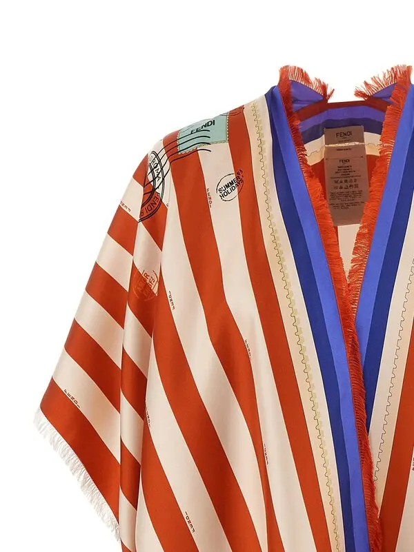 Fendi Pequin' Print Poncho