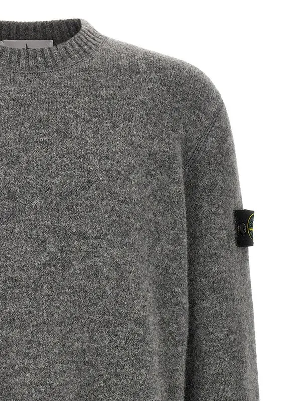 Stone Island 5100050' Crew Neck Sweater With Logo Badge