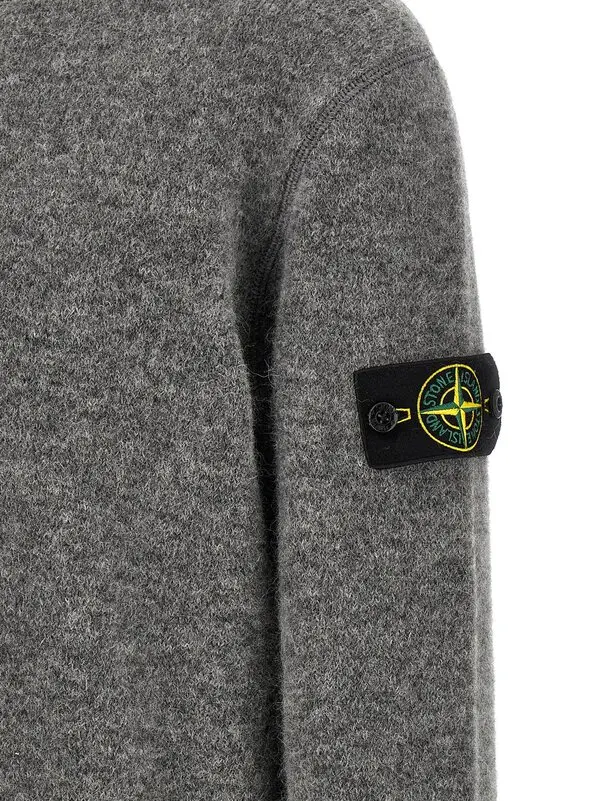 Stone Island 5100050' Crew Neck Sweater With Logo Badge