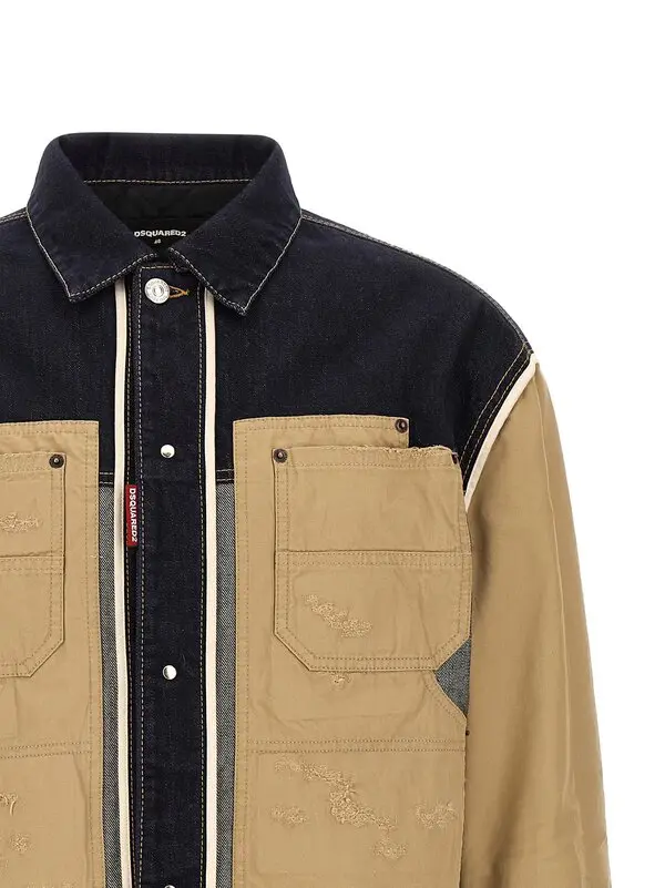 Dsquared2 Two-material Denim Jacket - Cream