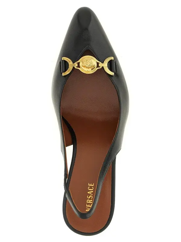 Versace La Medusa' Leather Slingbacks