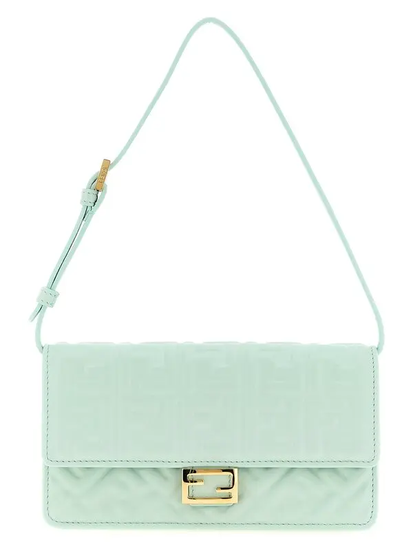 Fendi Baguette' Wallet On Chain - Green