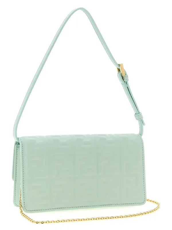 Fendi Baguette' Wallet On Chain - Green