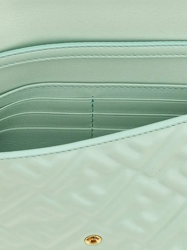 Fendi Baguette' Wallet On Chain - Green