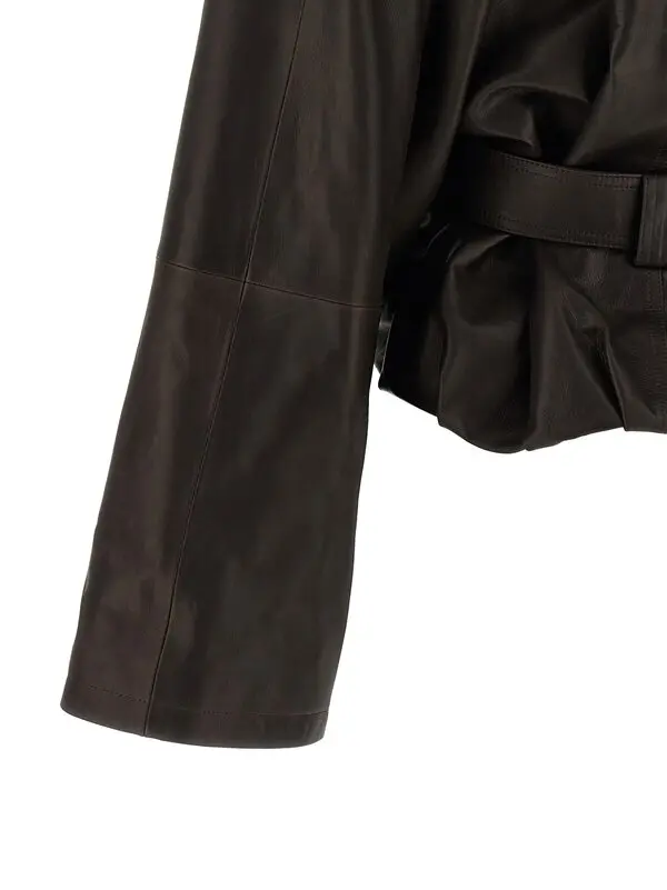 Magda Butrym Shawl Collar Leather Jacket