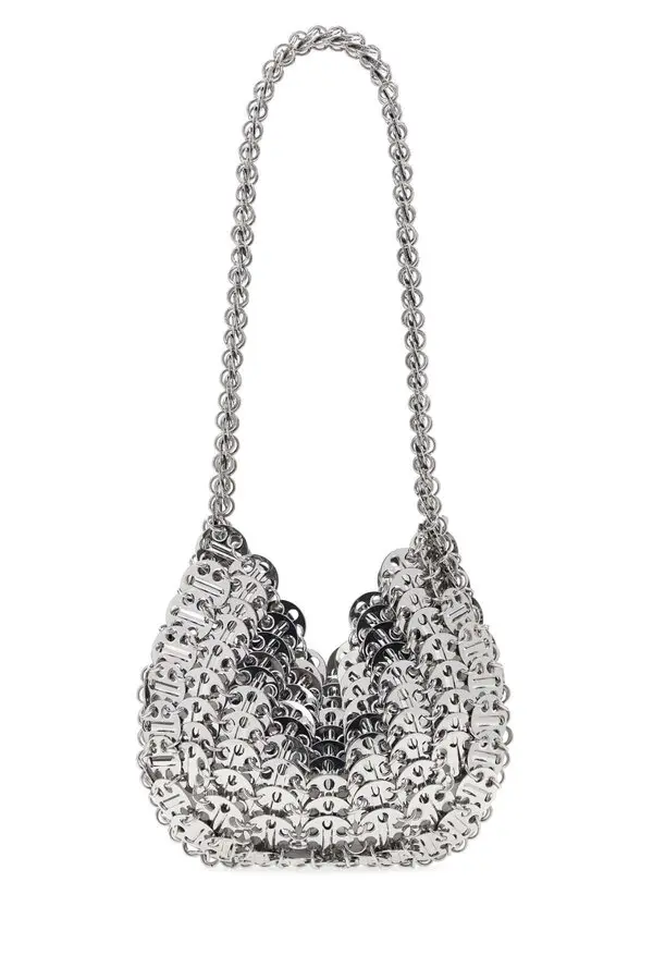 Rabanne Metal Chain Moon 1969 Shoulder Bag - Silver