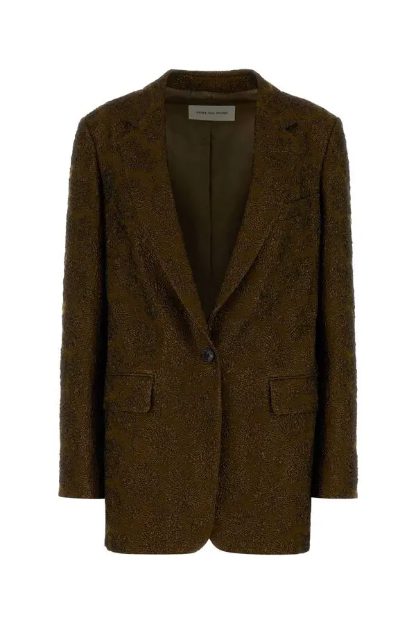 Dries Van Noten Bronze Jacquard Blazer - Silver