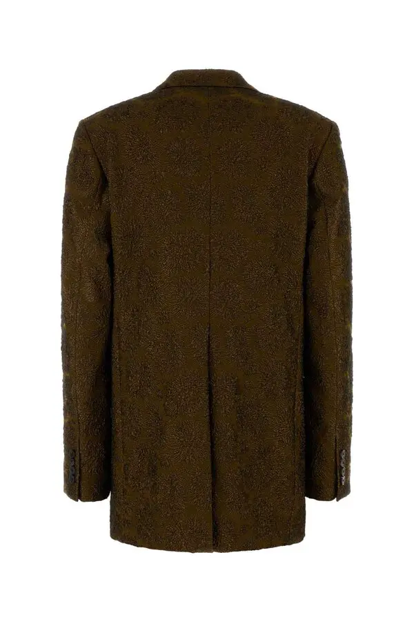 Dries Van Noten Bronze Jacquard Blazer - Silver