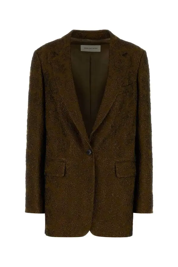 Dries Van Noten Bronze Jacquard Blazer - Silver