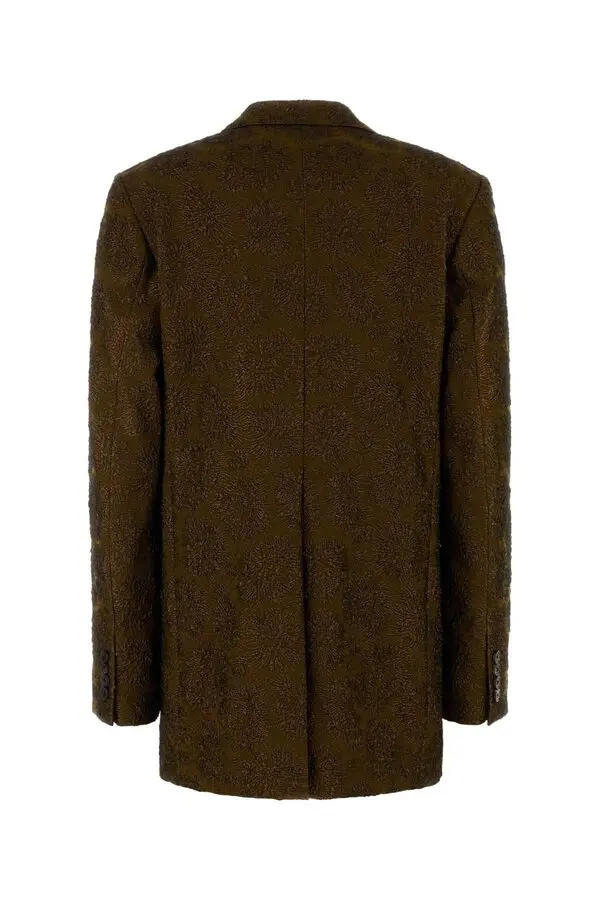 Dries Van Noten Bronze Jacquard Blazer - Silver