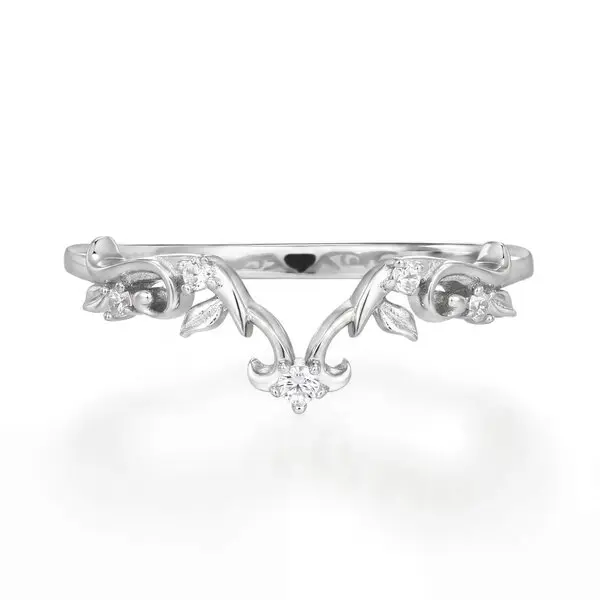 AZURA JEWELRY NEW YORK Petal Waltz Band White Gold Vermeil - Silver