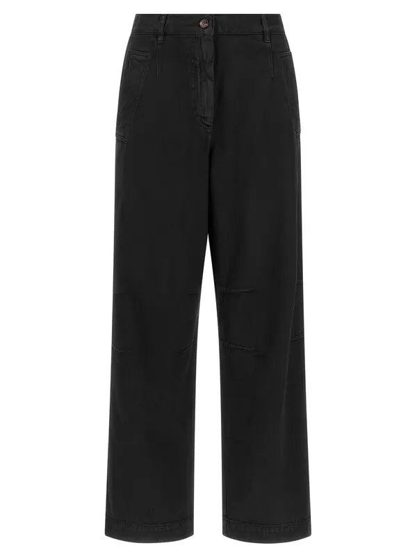 Dries Van Noten Loose Cotton Trousers - Gray