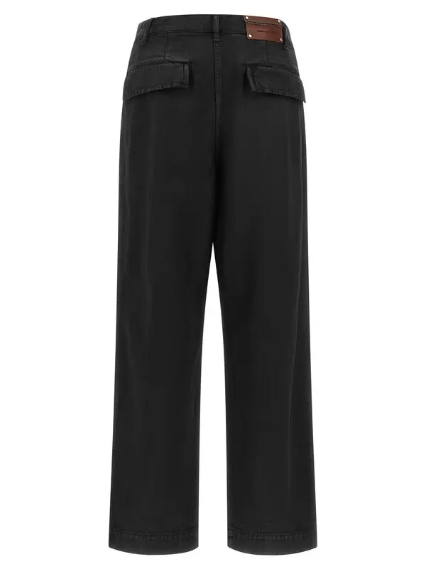 Dries Van Noten Loose Cotton Trousers - Gray