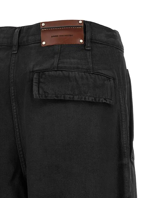 Dries Van Noten Loose Cotton Trousers - Gray