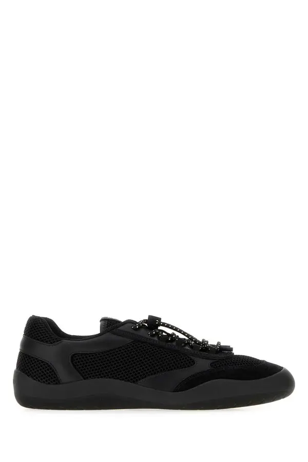 Prada Mesh And Leather Speedrock Sneakers - Black